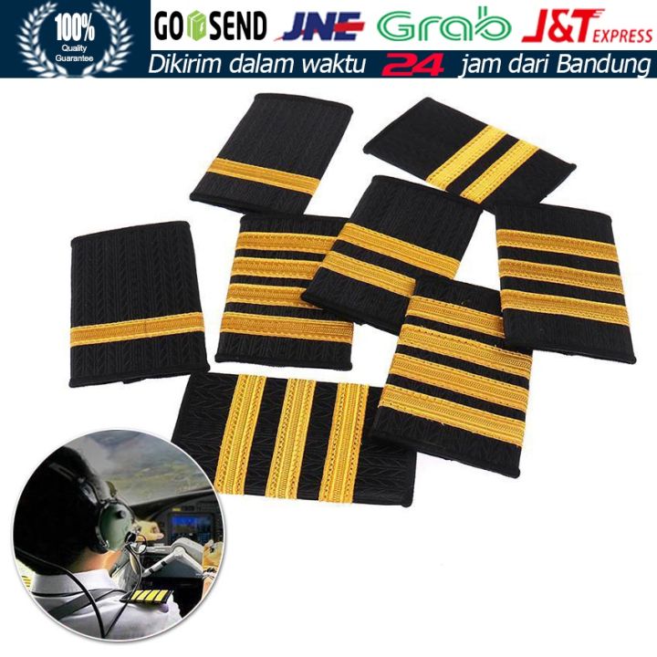 Lencana Pin Kerah Pangkat Pilot Strip 4 Lapel Pin Atribut Pilot Murah ...