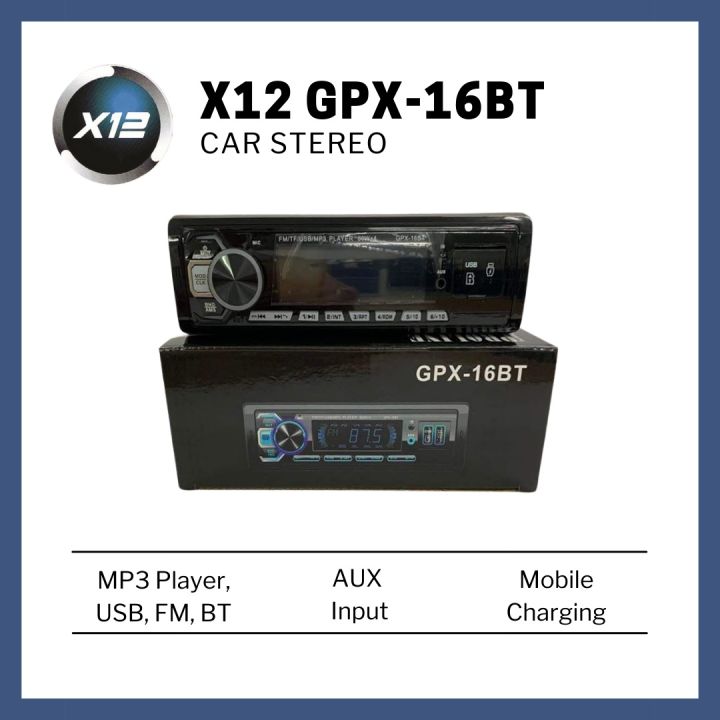X12 GPX-16BT Car Stereo Multi Functional MP3 Player with AM/FM | Lazada PH