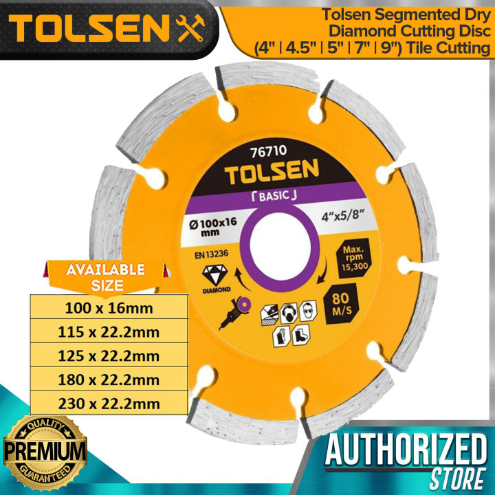 Tolsen Segmented Dry Diamond Cutting Disc (4" | 4.5" | 5" | 7" | 9 ...