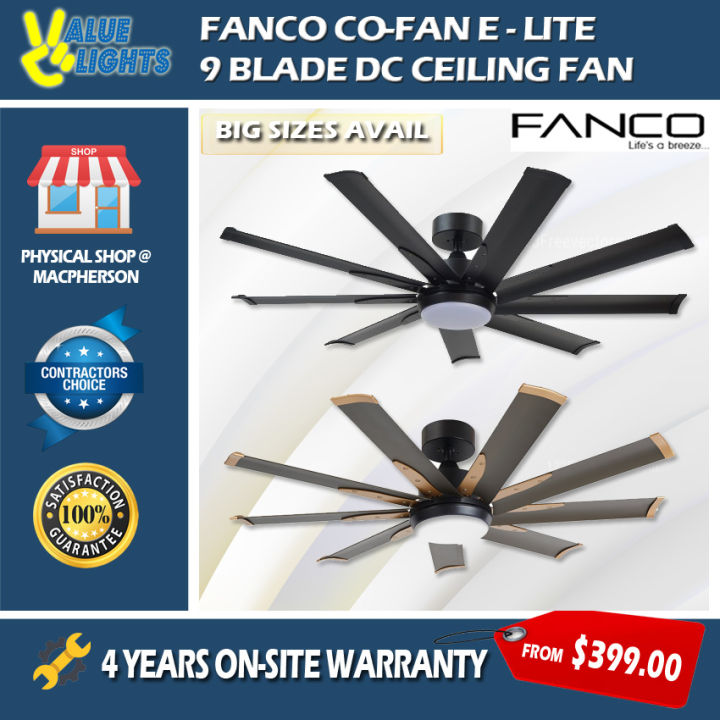 [Climate Voucher] Fanco CO-FAN E-Lite Ceiling Fan 9 Blade Big | Lazada ...
