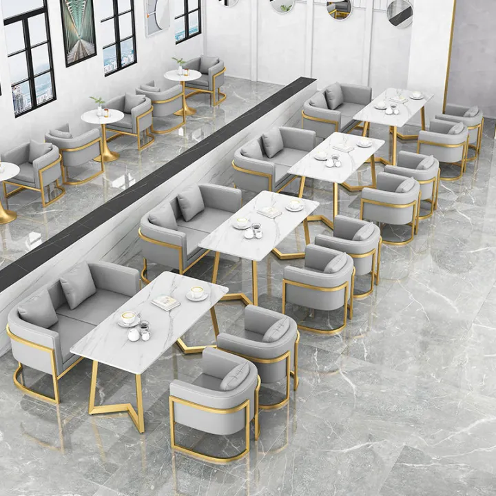 Light luxury western restaurant table and chair combination coffee shop ...