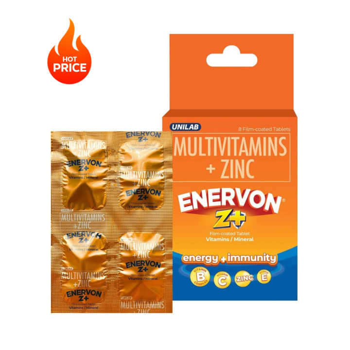 Unilab Enervon Z+ Multivitamins 8 tablets (More Healthy Energy ...