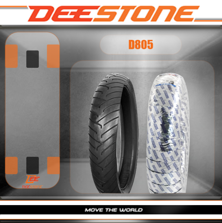 (ยางปีใหม่)DEESTONE (ดีสโตน) D805 T/L ไม่ต้องใช้ยางใน ยางมอไซค์ขอบ17 14 ...