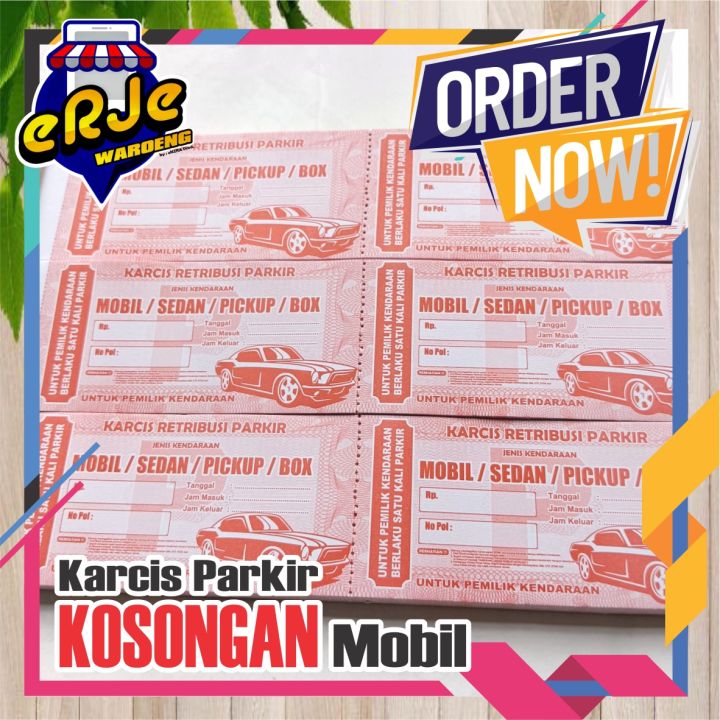 Buku Karcis Parkir/ Kosongan / Motor / Mobil / Truk / Bis / 100 lembar ...