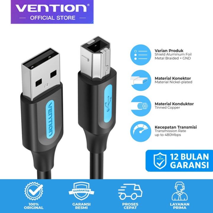 Vention Kabel Data USB 2.0 Type A Male to B Male Scanner Printer ...