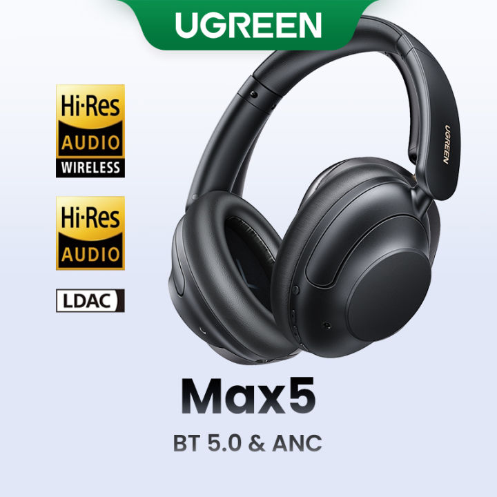 UGREEN Headphones HiTune Max5 Hybrid 43dB ANC Active Noise Cancelling Wireless Over Ear ...