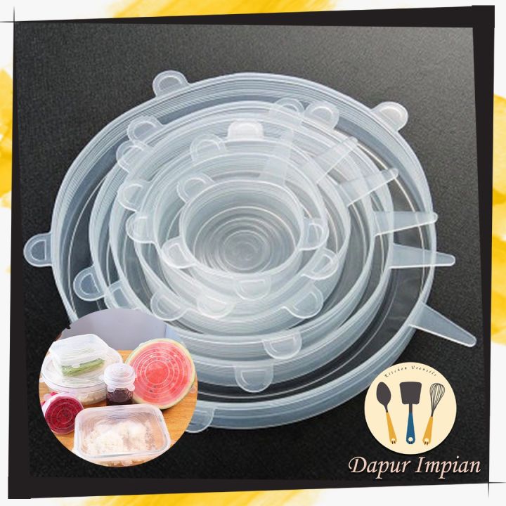👨🏻‍🍳👩🏻‍🍳 多功能硅胶保鲜盖6件套密封保鲜膜真空硅胶盖防漏水Multifunctional Silicone Fresh-Keeping ...