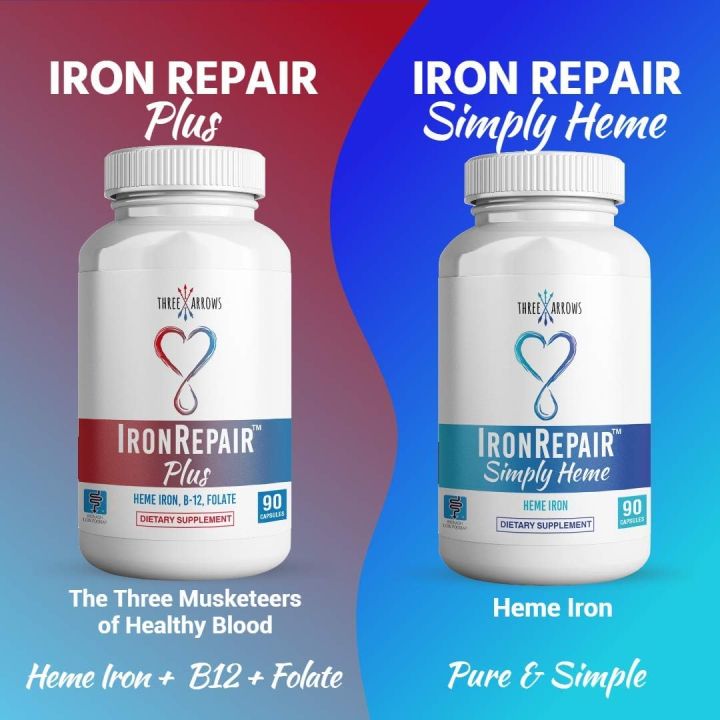 Exp:12/26 - Three Arrows iron Repair Simply Heme Iron Supplement, Best Absorption & Gentle on ...