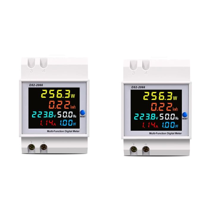 (KDEP) 6IN1 Din Rail AC Monitor 100A Voltage Current Power Factor ...