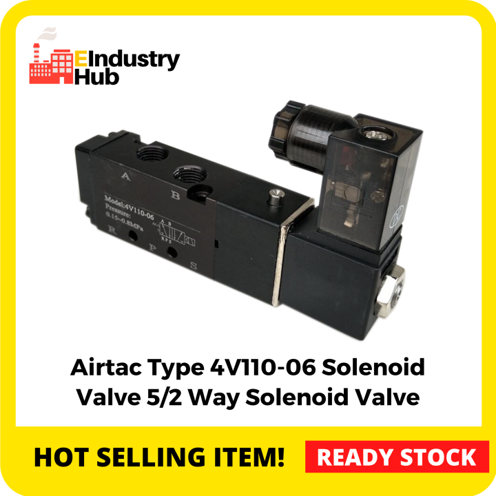Airtac Type 4V110-06 Solenoid Valve 5/2 Way Solenoid Valve Pneumatic ...