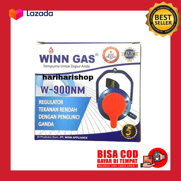Regulator gas LPG Winn gas tipe W900 NM. TRIPLE LOCK. W 900 Non Meter ...