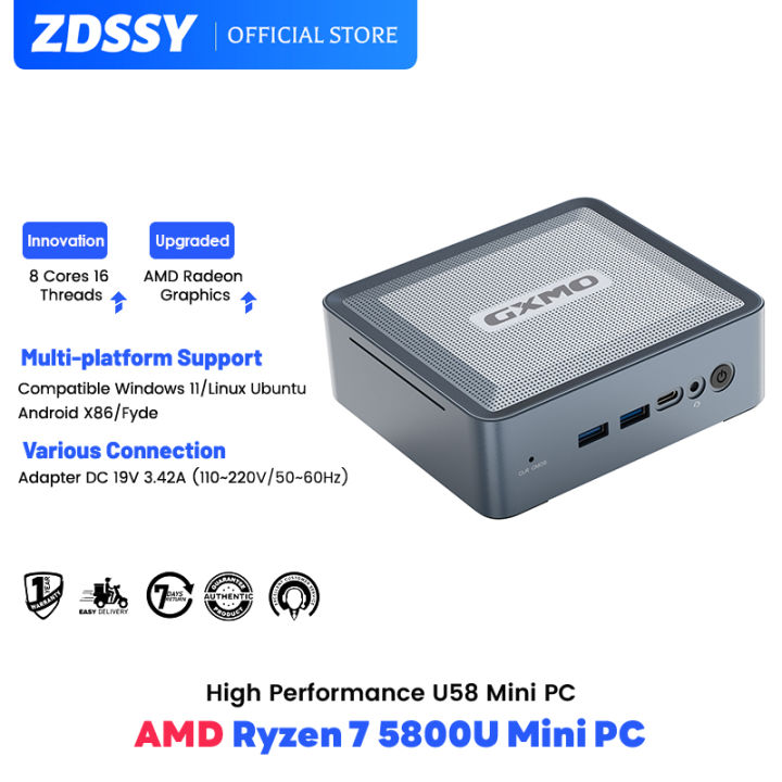ZDSSY AMD Ryzen 7 5800U Mini PC,16GB DDR4 512GB NVME SSD Micro Desktop ...