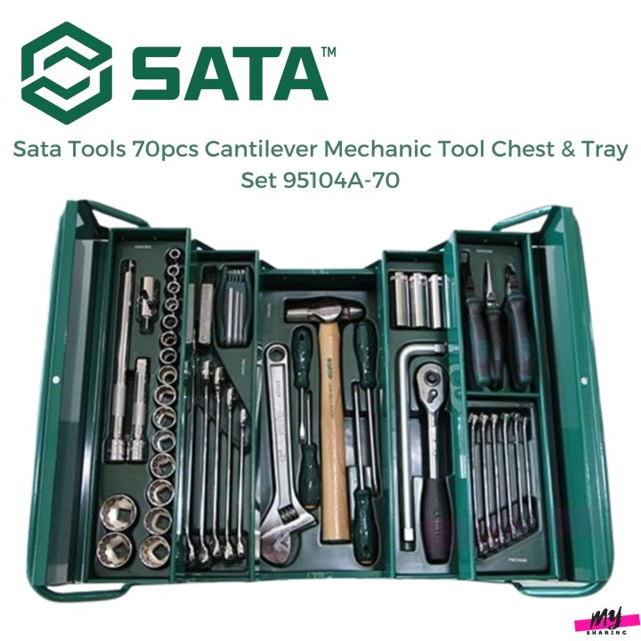 SATA Tools 70pcs Cantilever Mechanic Tool Chest & Tray Set 95104A-70 ...