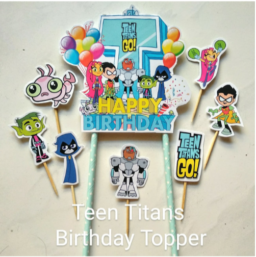 Topper Teen Titans/Cake Topper Birthday/Topper Kue Teen Titans Go ...