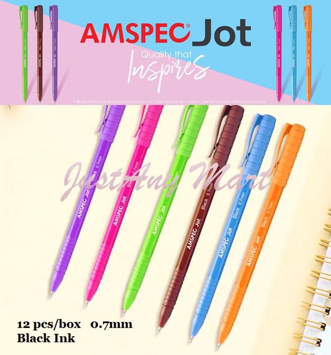 AMSPEC Jot Ballpen 0.7mm Black Ink (Blue Opaque Barrel) | Lazada PH