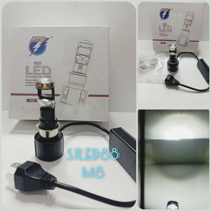 LAMPU UTAMA LED RTD M8 PROJECTOR MINI H6 H4 HS1 PROJIE CUT OFF | Lazada ...