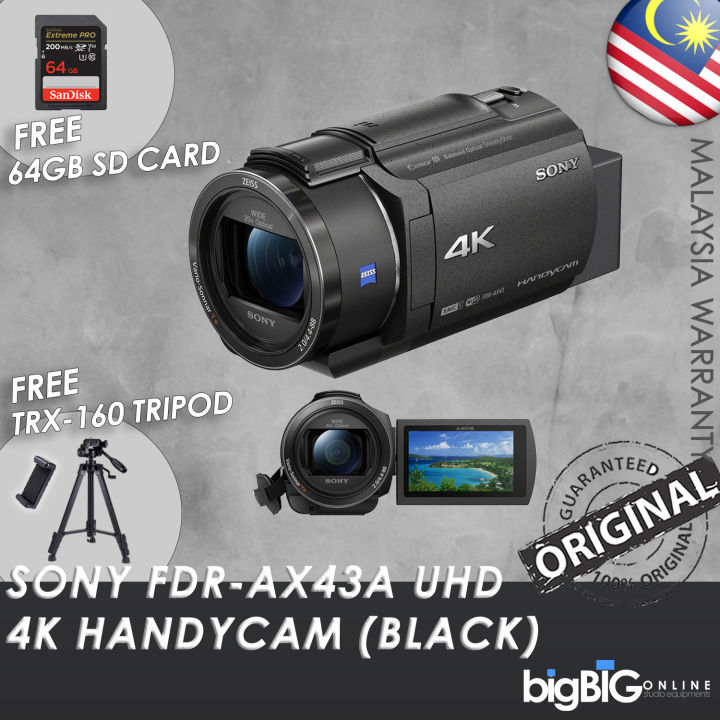 Sony FDR-AX43A UHD 4K Handycam Camcorder With Exmor R CMOS With Free 64gb sandisk memory card ...