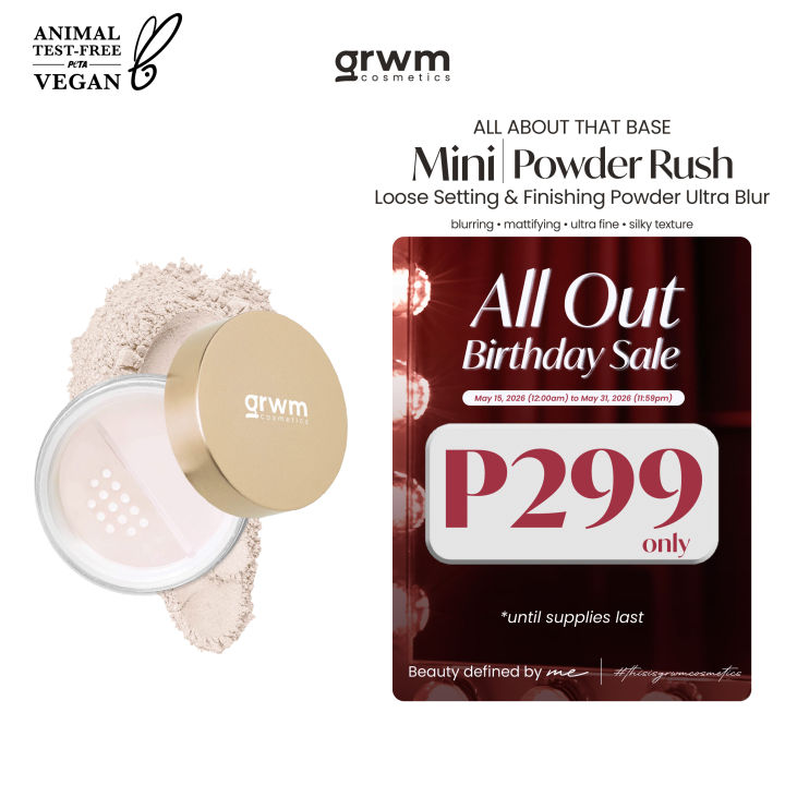 GRWM Cosmetics Powder Rush Mini Loose Setting & Finishing Powder Ultra ...
