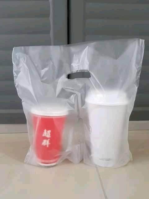100pcs Milk Tea Plastic Bag Single / Double Take out Bag for Milk Tea ...