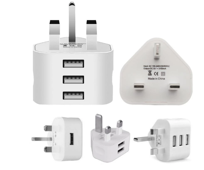 Universal 1/2/3-Port Muti USB Plug 3 Pin Wall Charger With CE Certified ...