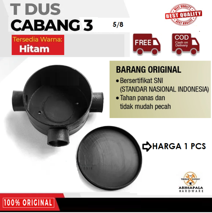 T Dus Tdus Cabang 3 Tdos Hitam Tempat Terminal Sambungan Instalasi Kabel Listrik Lubang 3 ...