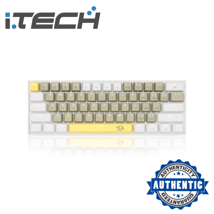 Redragon K606 Lakshmi Gaming Keyboard Yellow Gray White [Brown] | Lazada PH