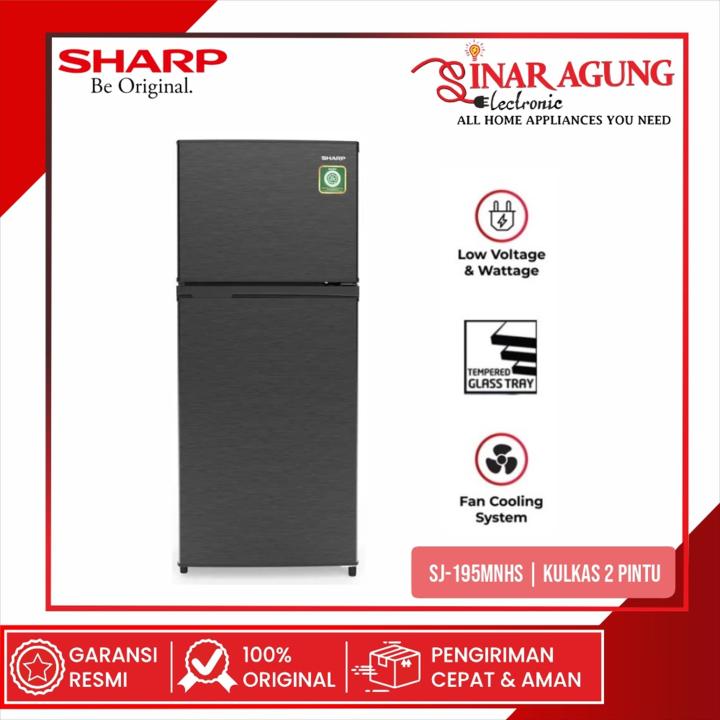 SHARP SJ-195MNHS / SJ195MNHS KULKAS 2 PINTU 172L - GARANSI RESMI ...