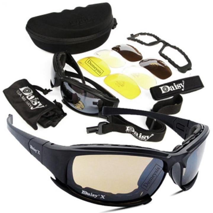 Army Goggles Sunglasses for Men Military Shade Sun Glasses 4 Lens Kit ...