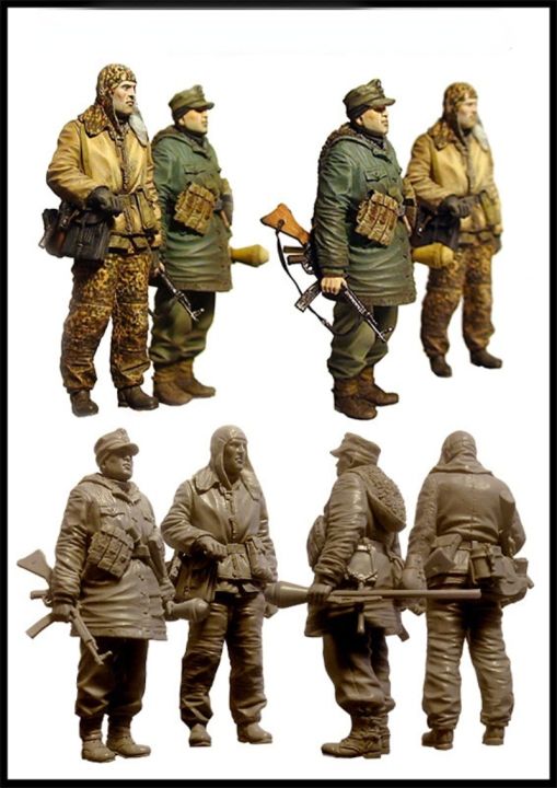 1/35 Scale Resin Figure Model Kit WWII Soldier 2 Person Micro Scene ...