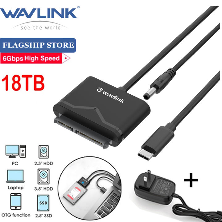 WAVLINK SATA IDE Hard Disk Drive Adapter ,50cm Sata 3 To USB 3.0 Cable ...
