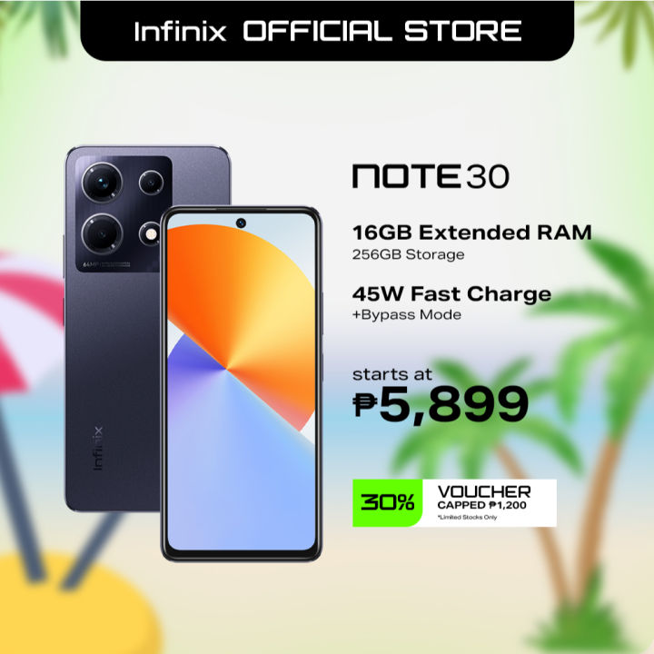 Infinix Note 30 Series 5G D6080 4G G99 Gaming Chipset | 45W+bypass mode I 120 Hz Display | Lazada PH