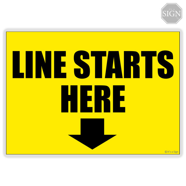 Line Starts Here Sign - Laminated Signage - A4 Size | Lazada PH