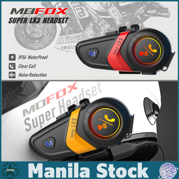 MOFOX SUPER LX3 Headset For Motorcycle Helmet Bluetooth Headset ...