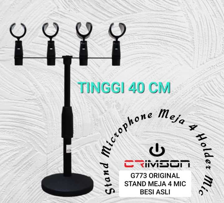 G773 ORIGINAL STAND MIC PENDEK 40 CM MEJA 4 HOLDER BESI ASLI TABLE ...