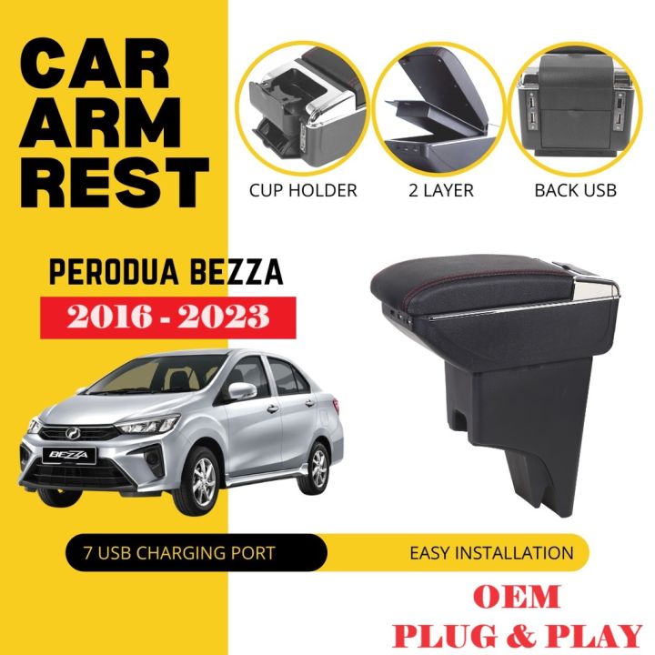 Perodua Bezza Arm Rest Armrest Car Arm Rest 7 Usb Port Armrest Console ...