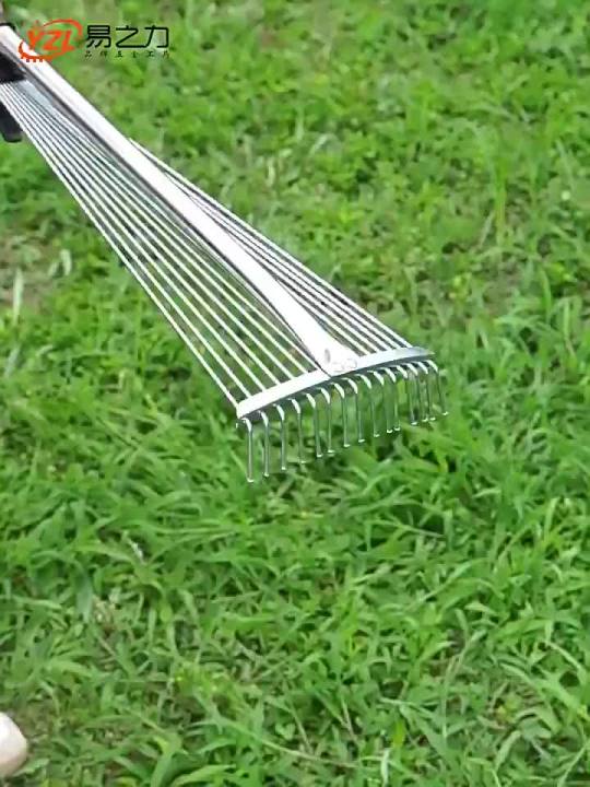 Grass rake, withered leaf rake, steel wire rake, grass escopic multi ...