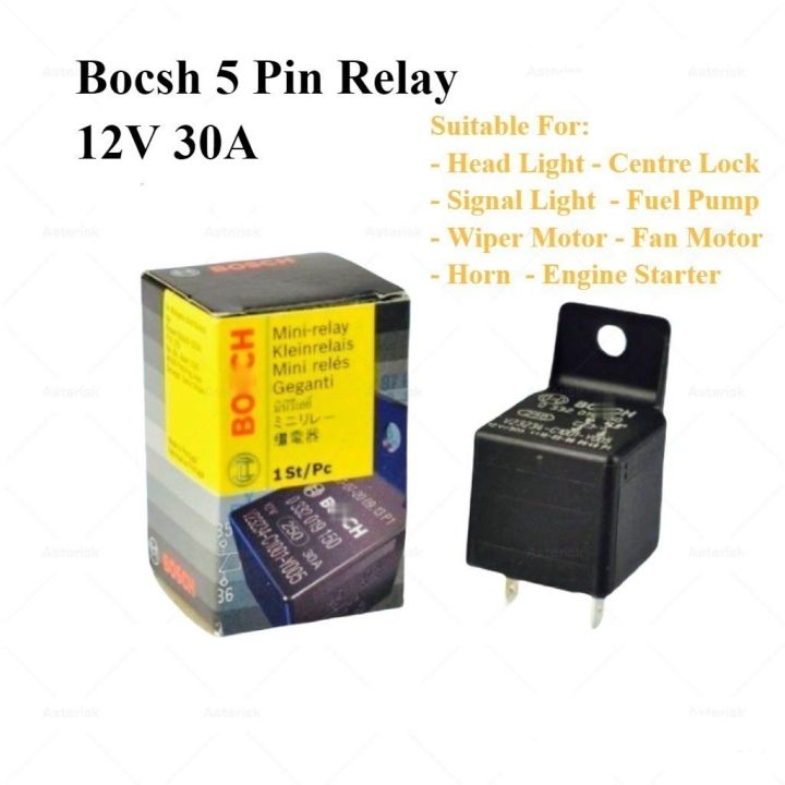 Readystock Relay 5 pin Relay Horn Relay Headlamp Relay 12V 30A Aircond ...