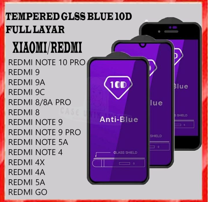 Tempered Glass 10D Tipe Redmi A1/A1+/10/A10A/10C/Note 10 Pro/Note 10 ...
