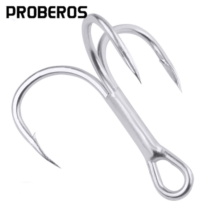 PROBEROS 20pcs Fishing Fish Hook Stainless Steel Treble Hook High ...