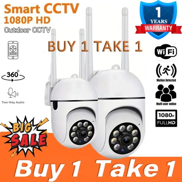 BUY 1 TAKE 1 HD 1080p wireless dual lens outdoor waterproof 360 cctv ...