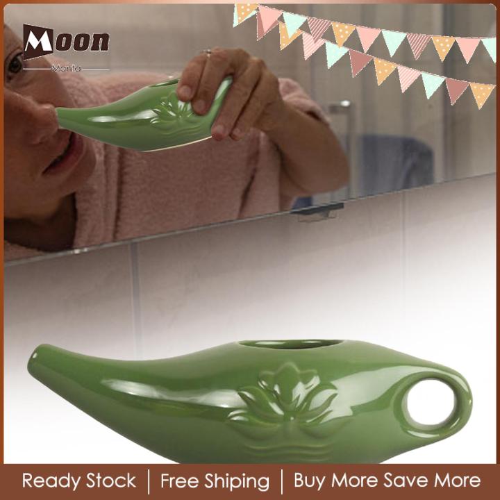 Moon Manta Ceramic Neti Pot Nasal Irrigator Pot Nose Cleaning Pot for ...