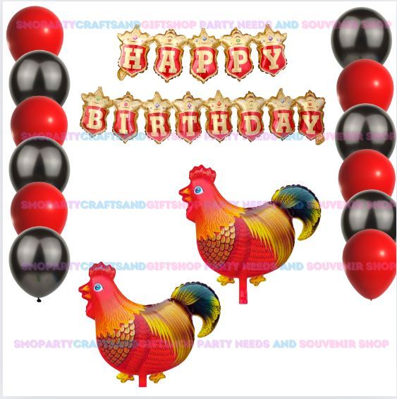Manok na Pula Birthday Party Decorations Chicken Theme Birthday Set ...