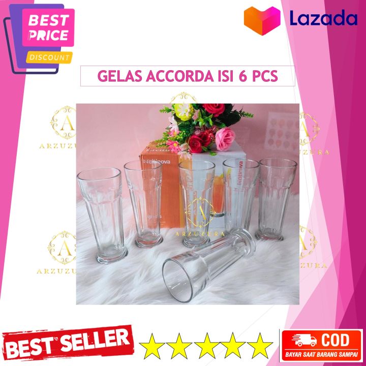 Gelas accorda Bening 1 Box [6 Pcs] / Gelas Accorda / Mug Gelas Air ...
