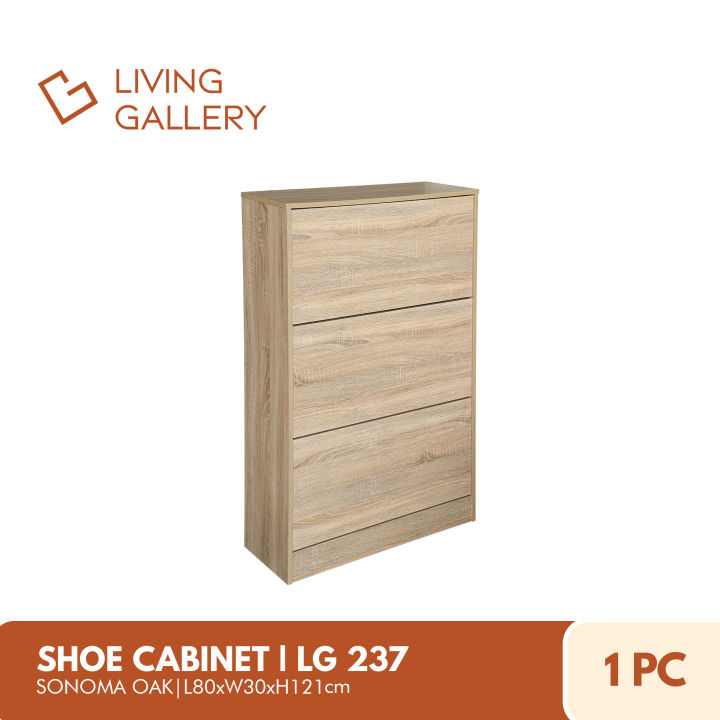 Living Gallery Shoe Cabinet | Multi Door Shoe Organizer | Easy to Assemble | LG 237 Sonoma Oak ...