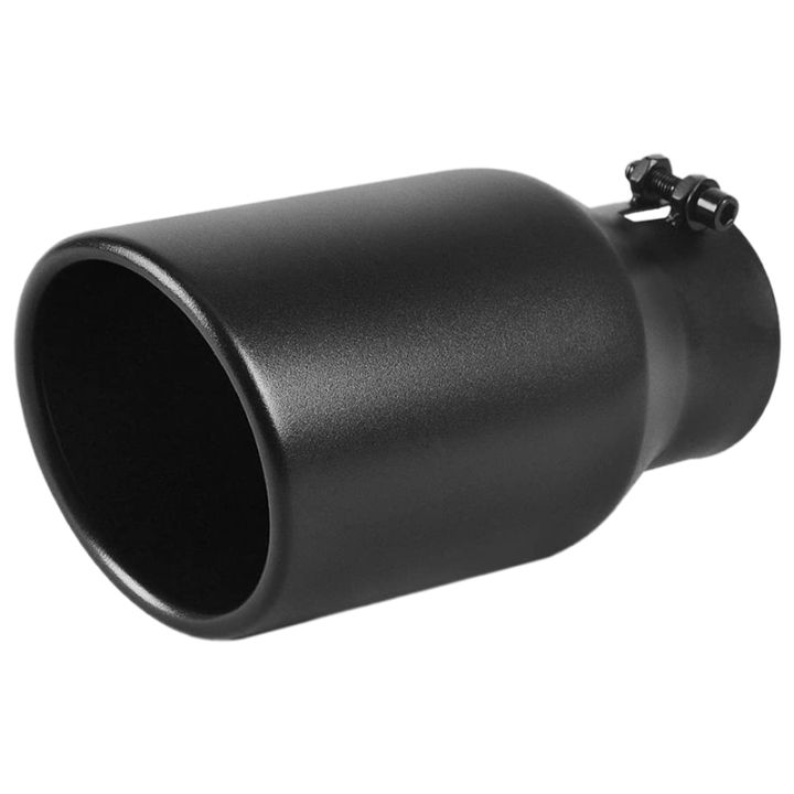 3 Inch Inlet Black Exhaust Tip 3 x 4.5 x 9 Black Paint Stainless Steel ...