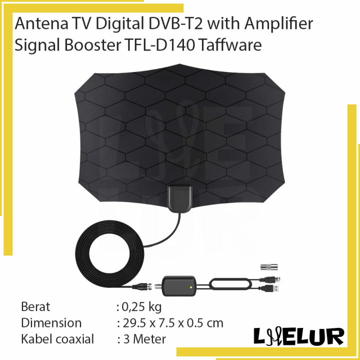Antena TV Digital DVB-T2 High Gain 25dB with Amplifier Signal Booster ...