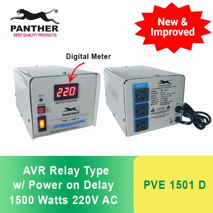 Panther PVE 1501 D AVR Relay Type, Output 220V AC with 3-5 minutes ...