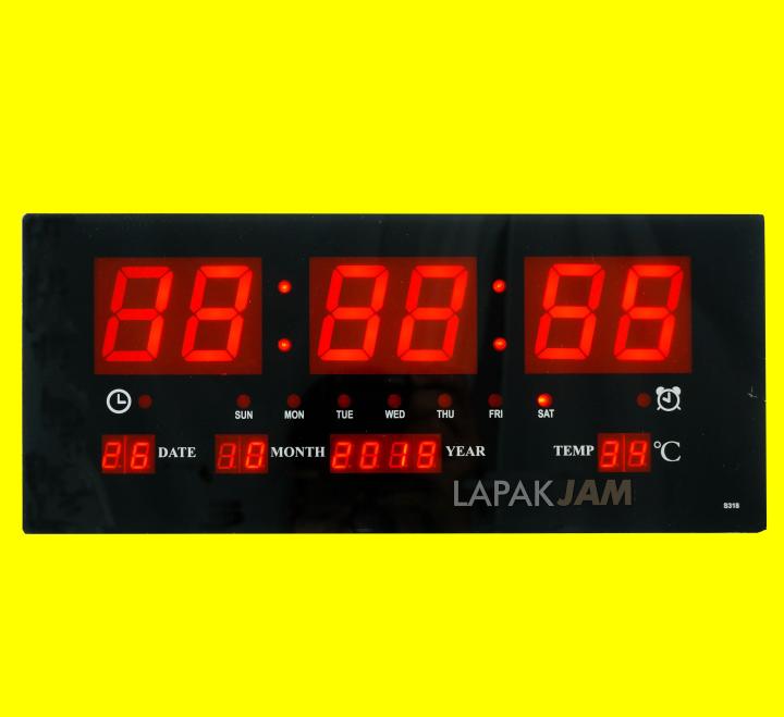 Jam Dinding Digital LED Polos Besar Dengan Hari Tanggal LED S318 ...