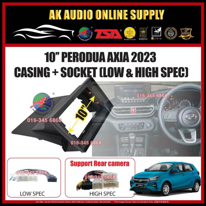 Perodua Axia 2023 Android Player 10" inch Casing + Socket | Lazada