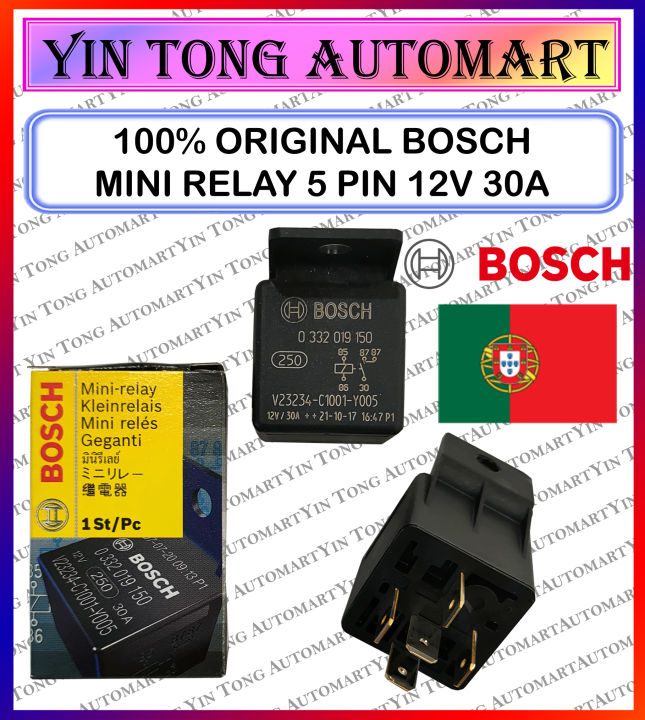 100% ORIGINAL BOSCH 5 PIN Mini Relay / Control Device / Bosch Relay 12V 30A (Made In Portugal ...